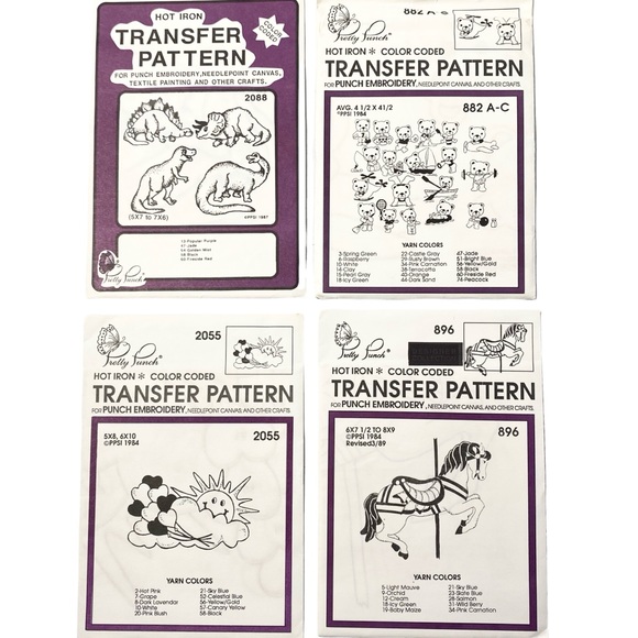 Pretty Punch | Art | 3 Pretty Punch Transfer Patterns Kids Dinosaurs ...